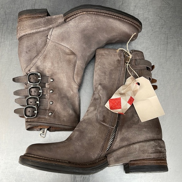 A.S.98 | Shoes | As98 Spero Boots In Smoke Taupe Oiled Suede With Studs ...